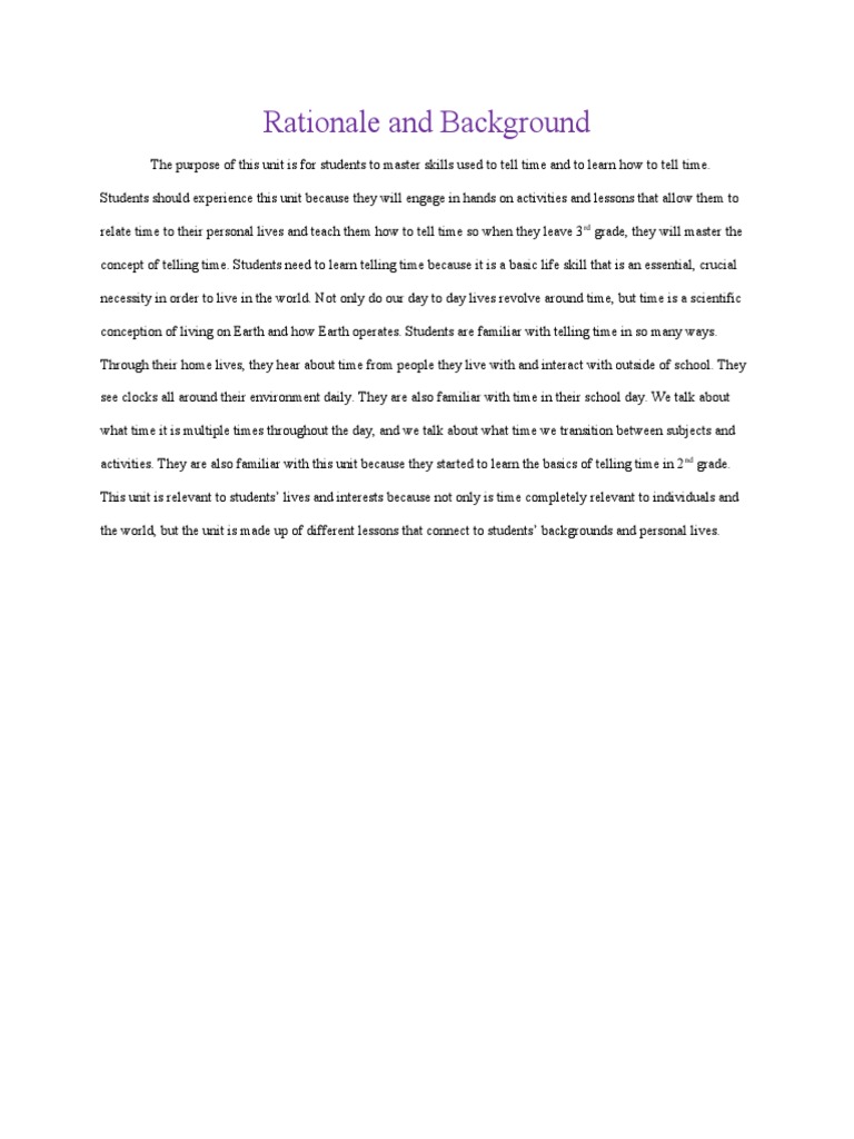 Rationale and Background | PDF