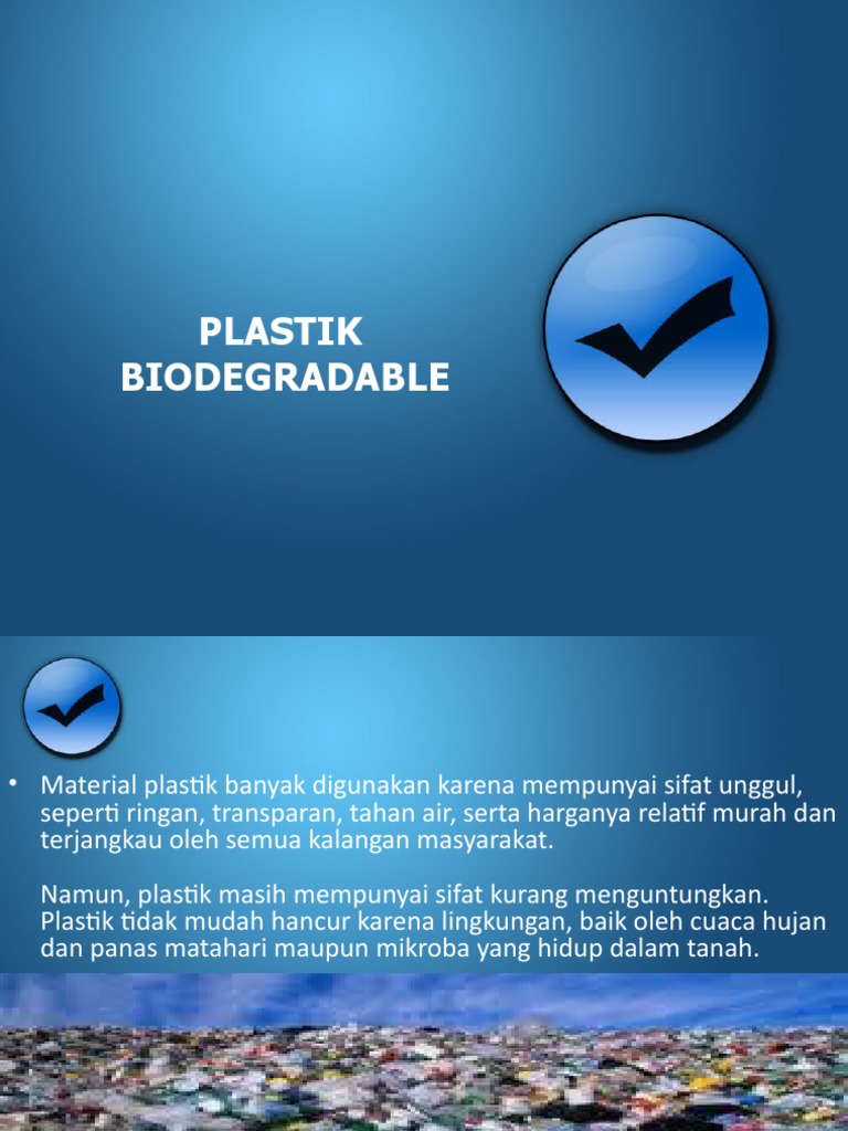 Plastik Biodegradable: Jenis dan Sifat | PDF