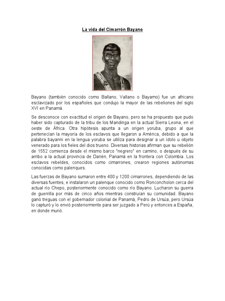 Cimarrón Bayano | PDF | Historia