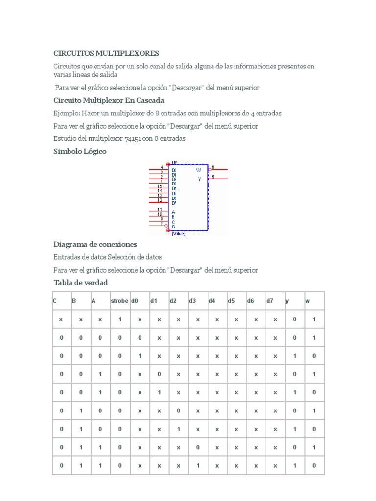 CIRCUITOS MULTIPLEXORES | Puerta lógica | Electrónica digital