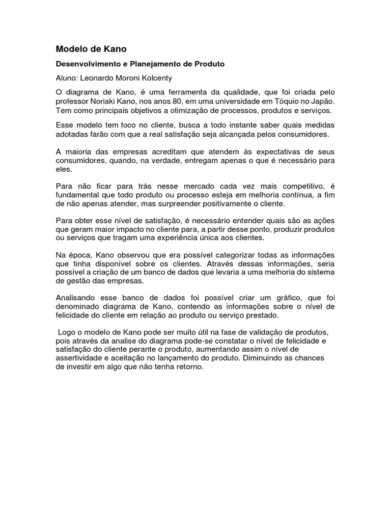 Modelo de Kano | PDF