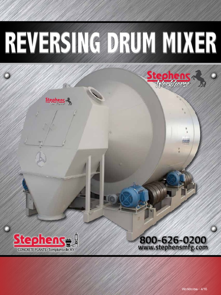 Reversing Drum Mixer | PDF | Concrete | Electric Motor