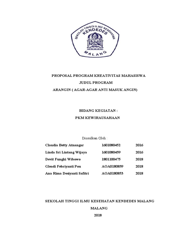 Proposal PKM-K 1 | PDF