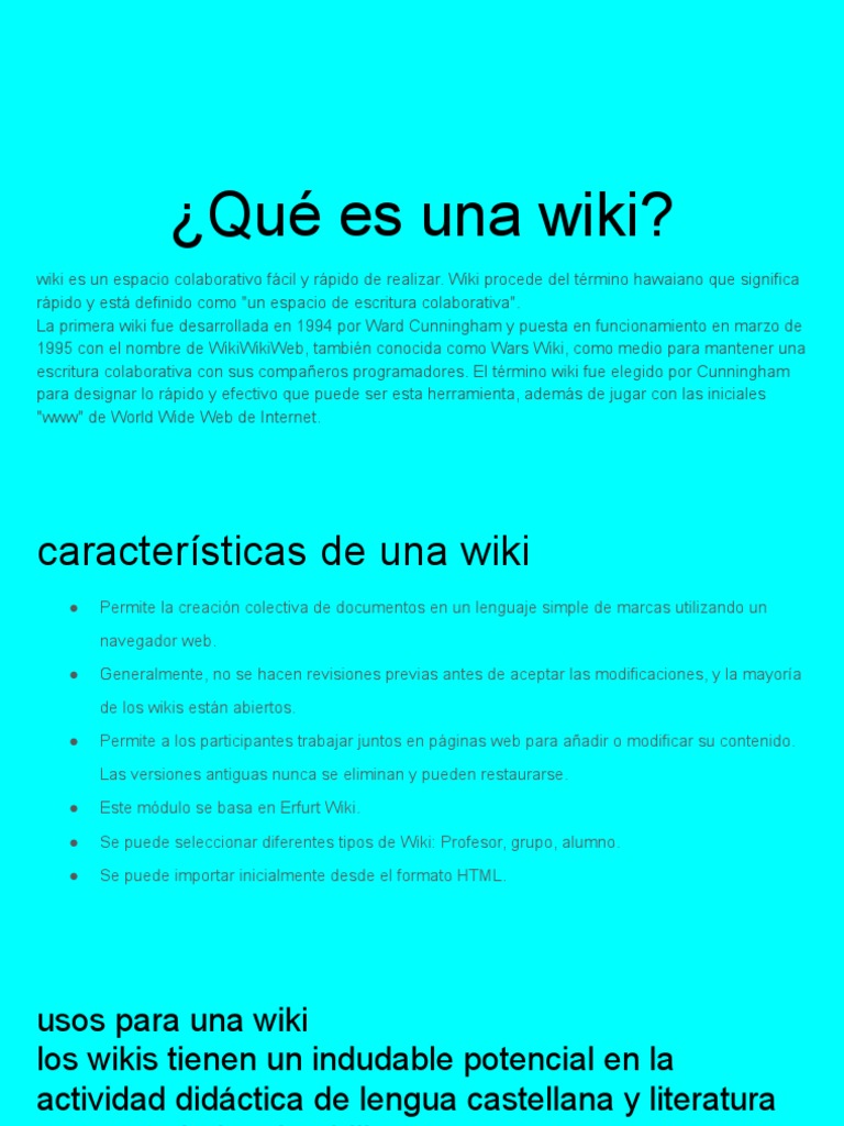 ¿Qué Es Una Wiki? | PDF | Wiki | Comunicación