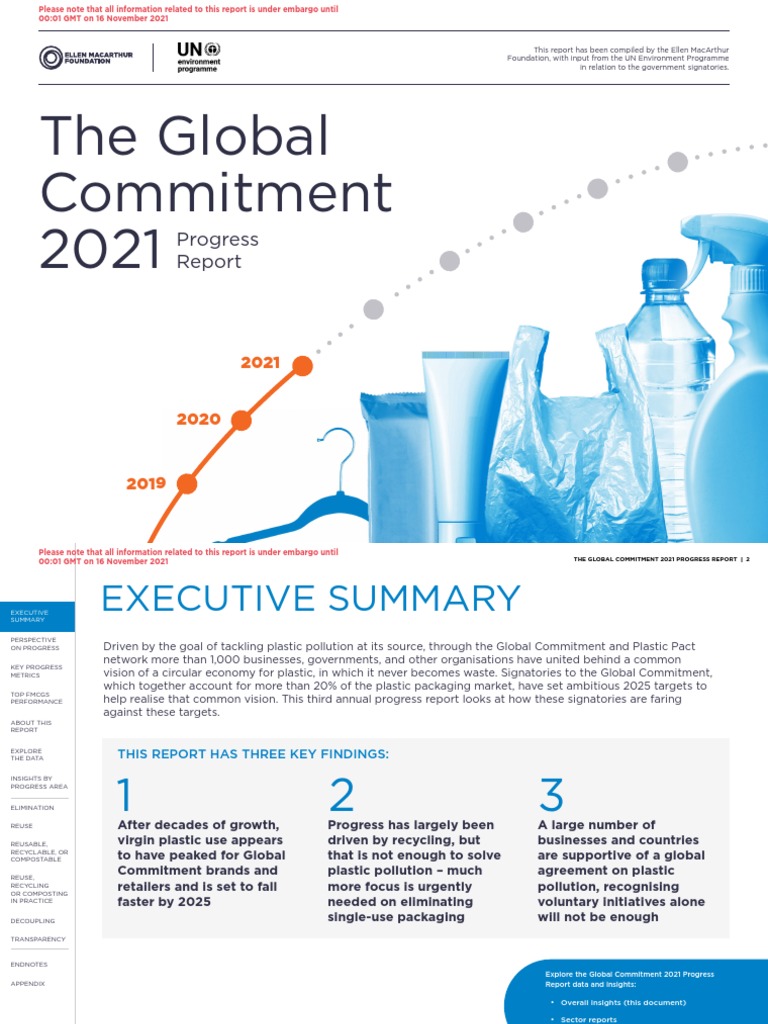 Global Commitment 2021 Progress Report | PDF | Reuse | Recycling Global Commitment 2021 Progress Report | PDF | Reuse | Recycling