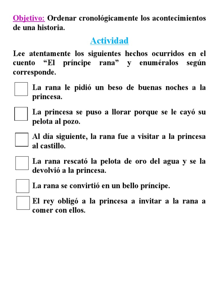 El Príncipe Rana - Actividades | PDF