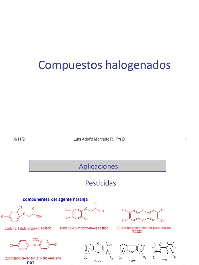 Unidad III. Compuestos Halogenados | PDF | Cloruro | Benceno