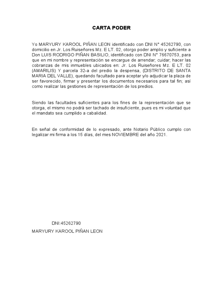 Carta Poder | PDF