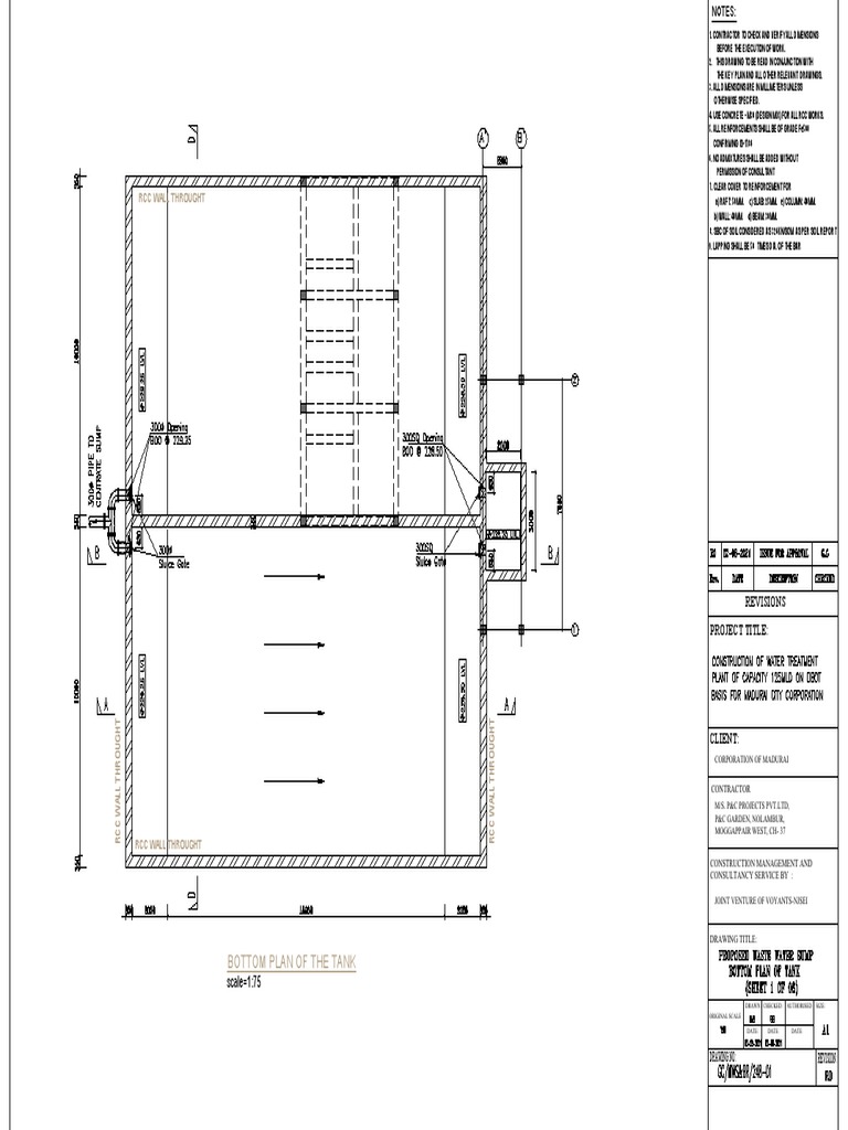 RCC Wall Throught: Bottom Plan of The Tank | Descargar gratis PDF ...