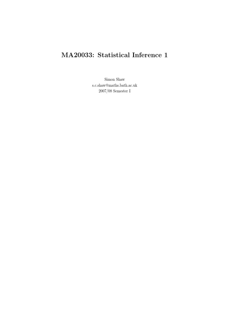 Statistical Inference Techniques Guide | PDF | Bias Of An Estimator ...