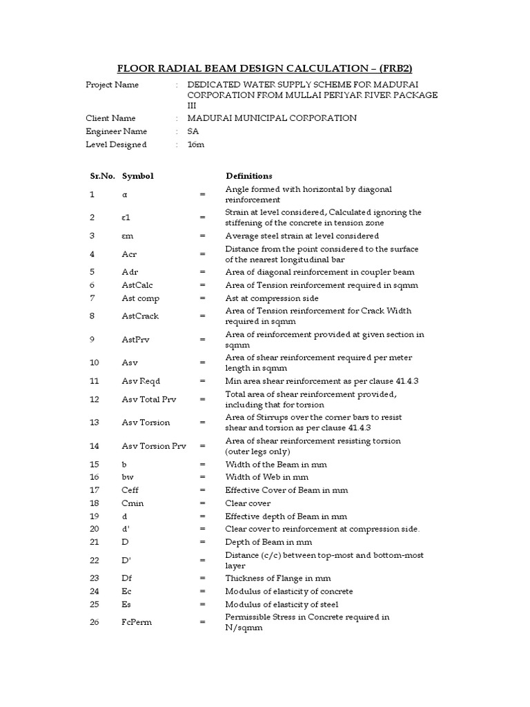 Radial Beam Design for Water Supply | PDF | Building Engineering ...