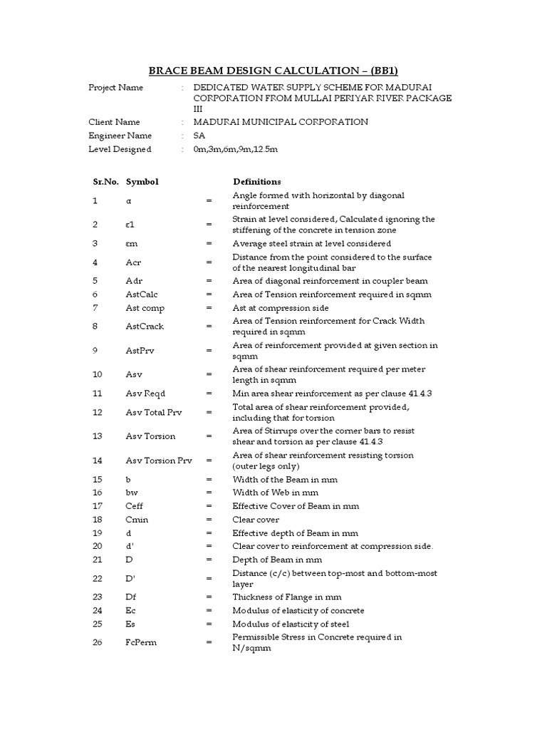 Brace Design Calculation | PDF | Beam (Structure) | Mechanical Engineering