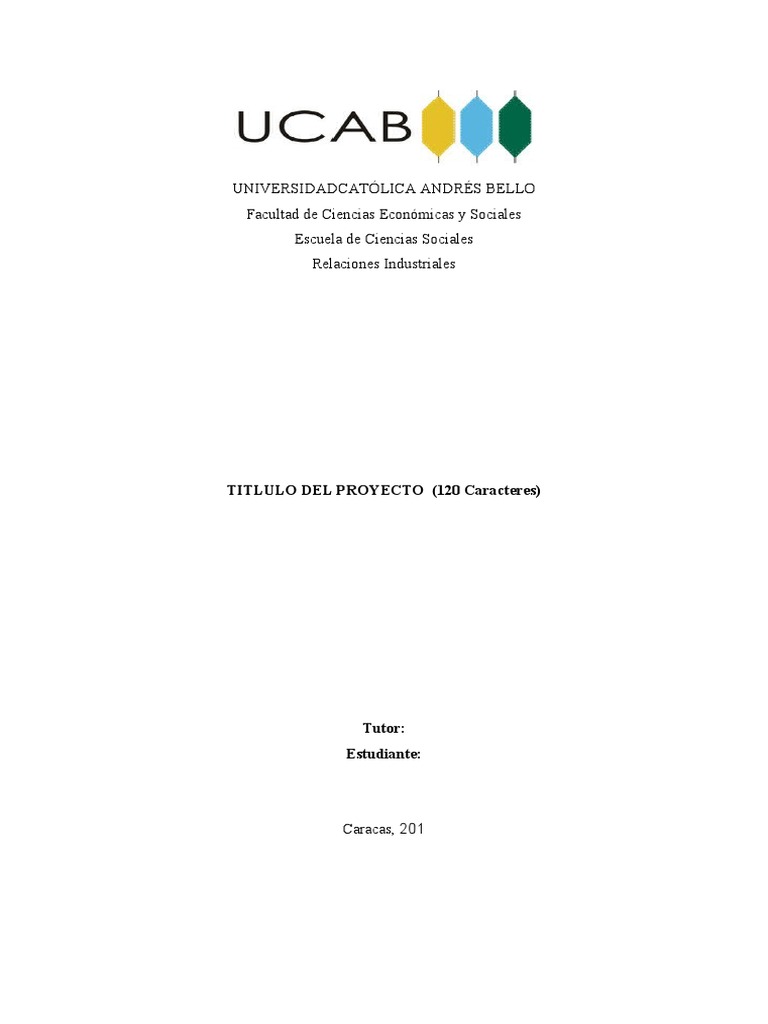 Portada de Trabajo de Grado UCAB - Ues | PDF