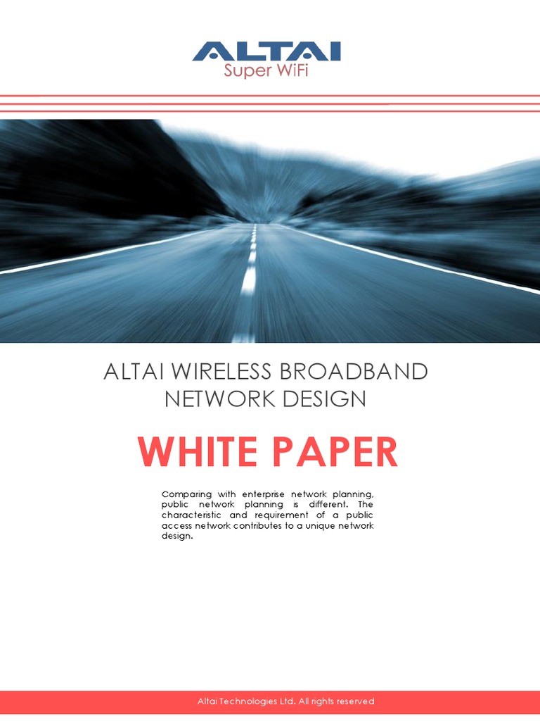 White Paper: Altai Wireless Broadband Network Design | PDF | Quality Of ...