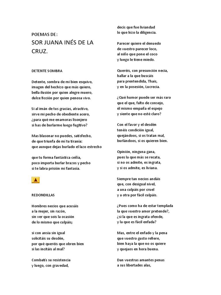 POEMAS DE Sor Juana Ines de La Cruz | PDF | Amor