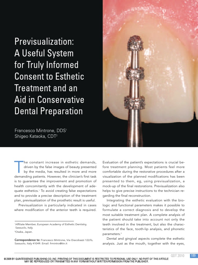 Previsualization A Useful System For Truly Informed Consent To Esthetic ...