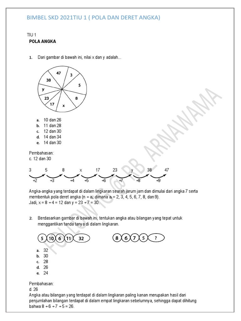 Tiu 1 Pola Dan Deret Angka | PDF