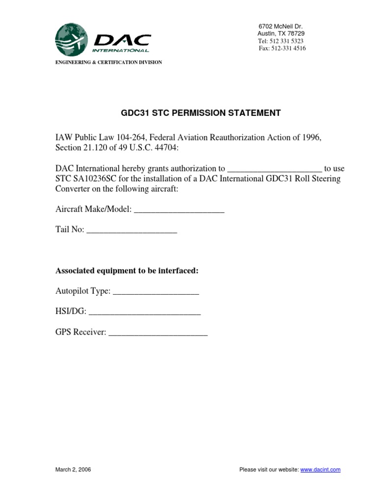 GDC31 STC Permission STMT | PDF