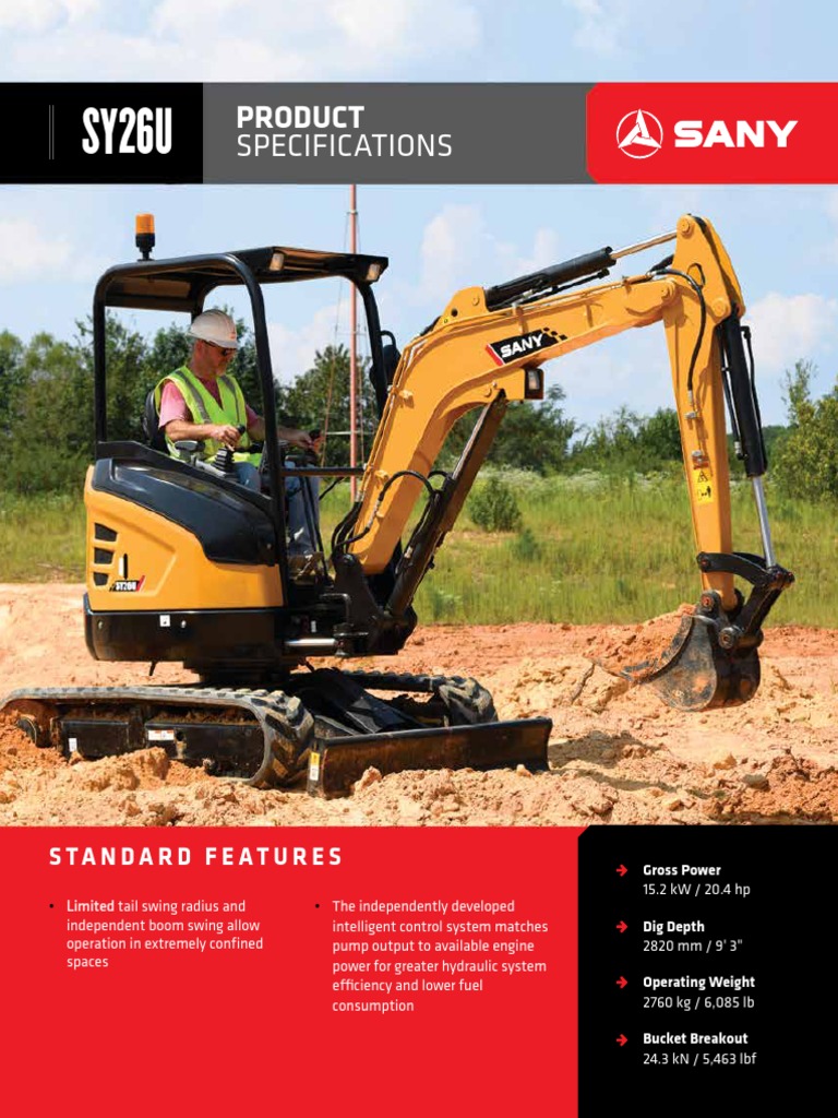 SANY Hex SY26U - 4 Page Spec Brochure - Low Res - Pages2 | PDF ...