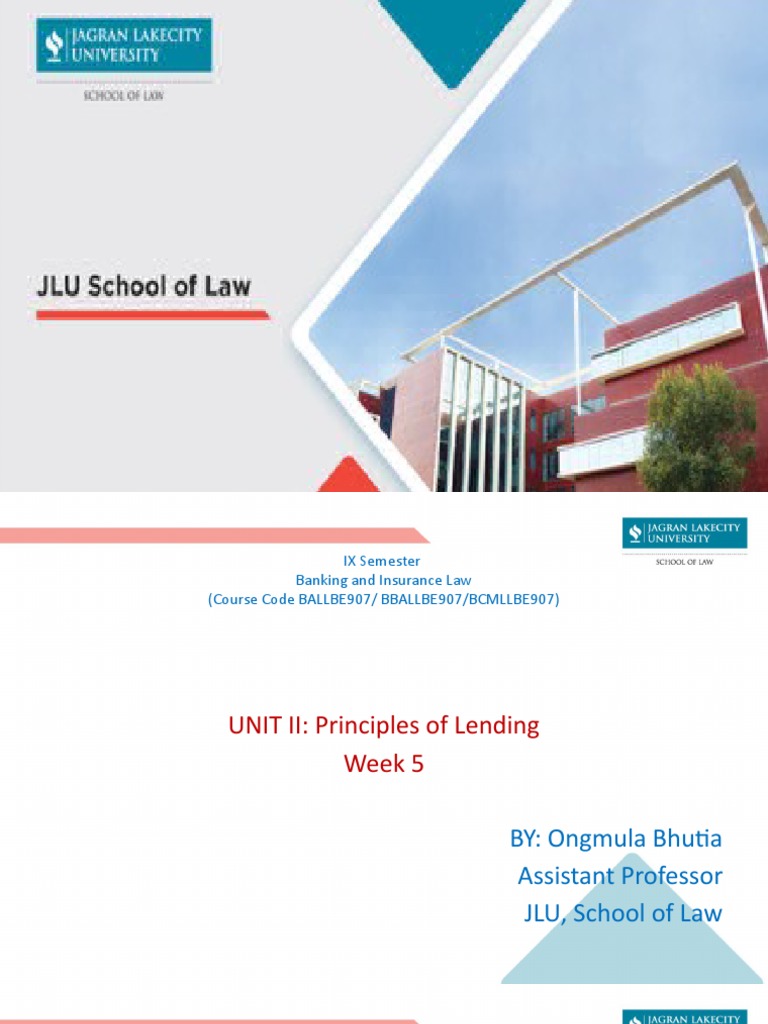 Principles of Lending | PDF | Loans | Banks