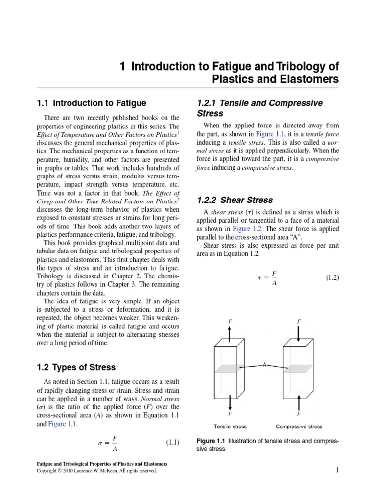 Introduction To Fatigue and Tribology of Plastics and Elastomers | PDF ...