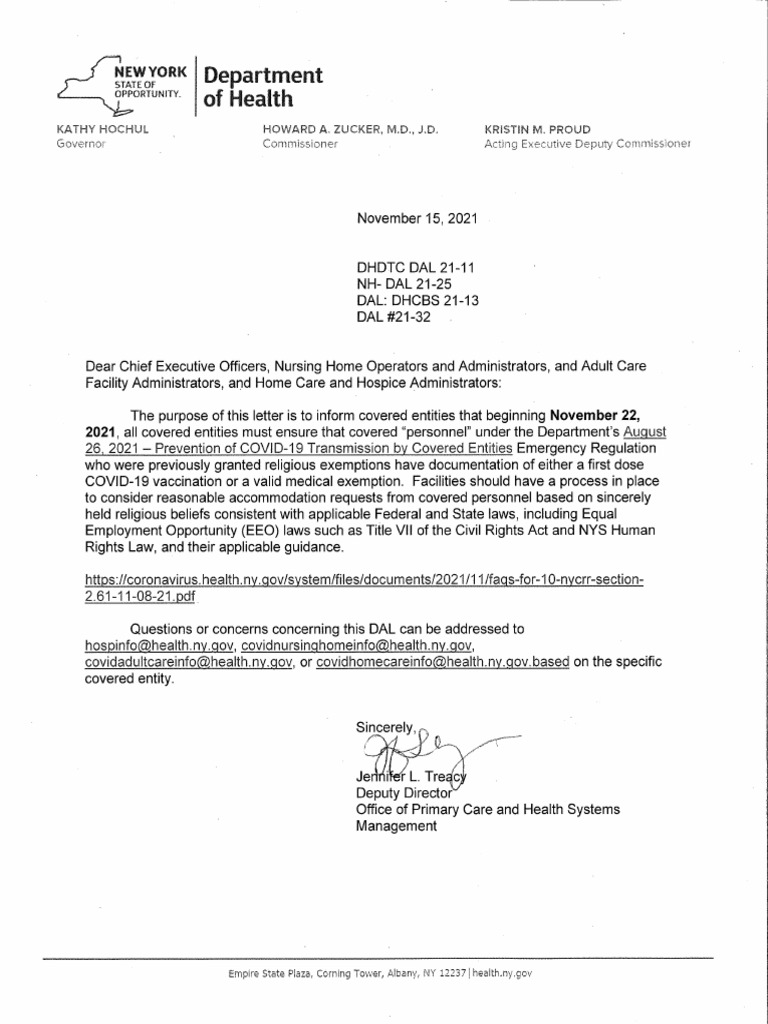 New York State Department of Health Guidance | PDF
