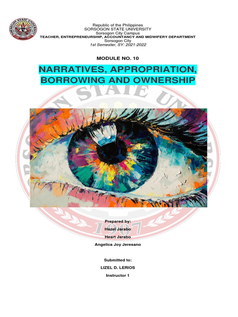 Narratives, Appropriation, Borrowing and Ownership: Module No. 10 | PDF ...