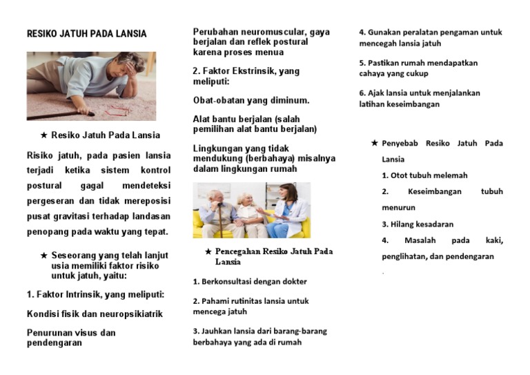 Leaflet Resiko Jatuh Pada Lansia | PDF