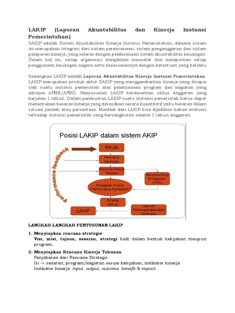 Lakip (Laporan Akuntabilitas Dan Kinerja Instansi Pemerintahan) | PDF