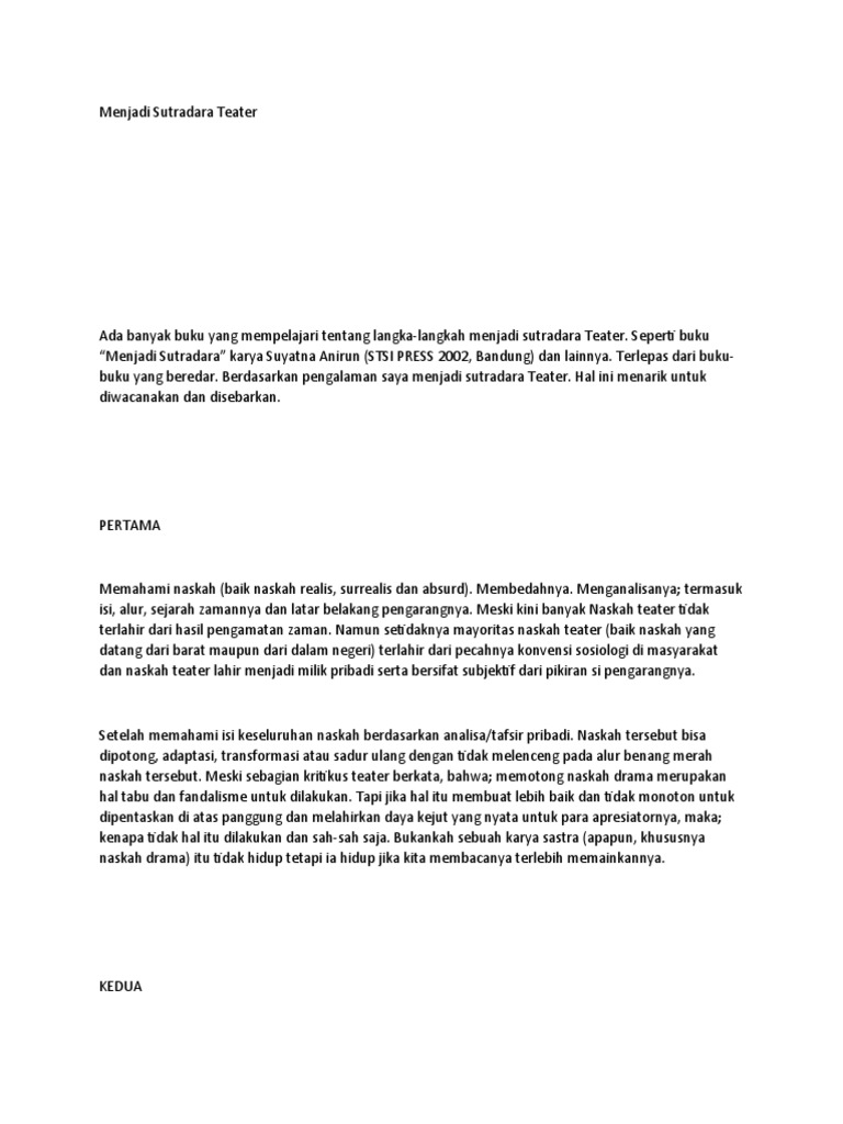 Menjadi Sutradara Teater | PDF | Seni
