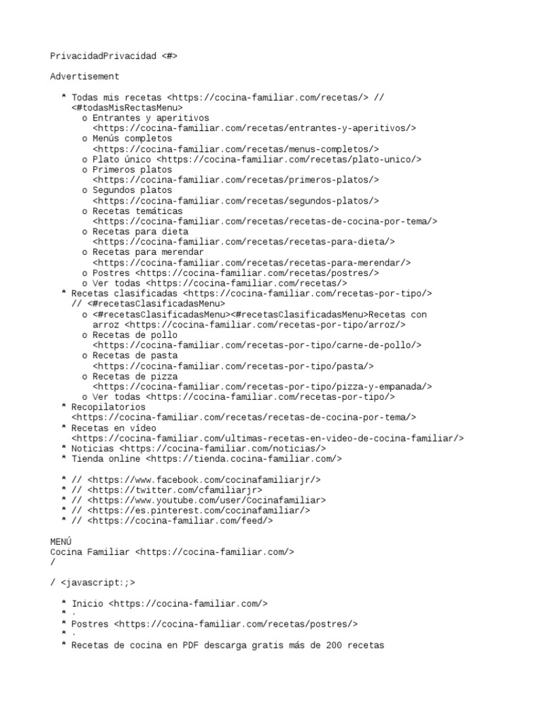 Recetas de Cocina en PDF Descarga Gratis Más de 200 Recetas | PDF ...