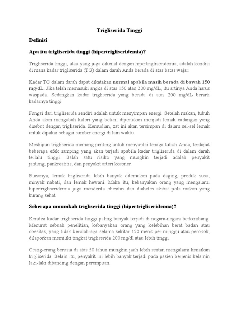 Trigliserida Tinggi | PDF