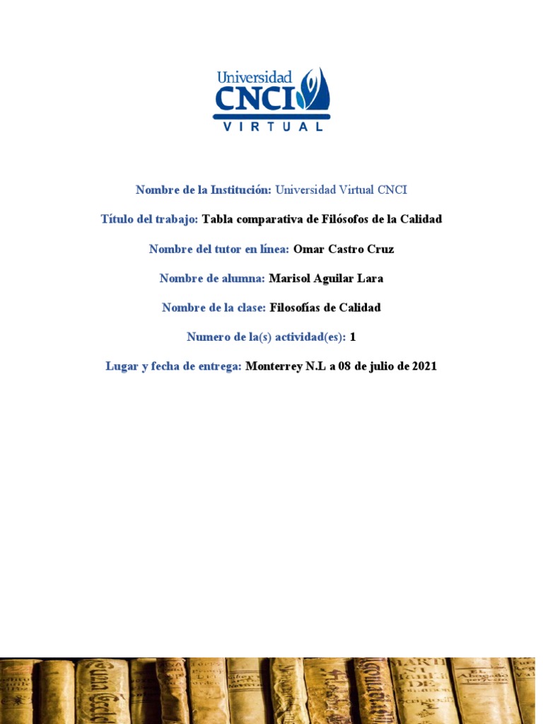 Actividad 1 de Filosofias de La Calidad | PDF | Calidad (comercial) | Planificación