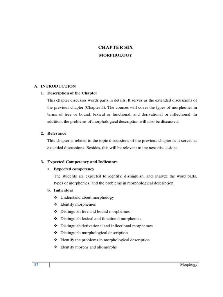 Intro To Ling 6 - Morphology - Tugas | PDF | Morphology (Linguistics ...