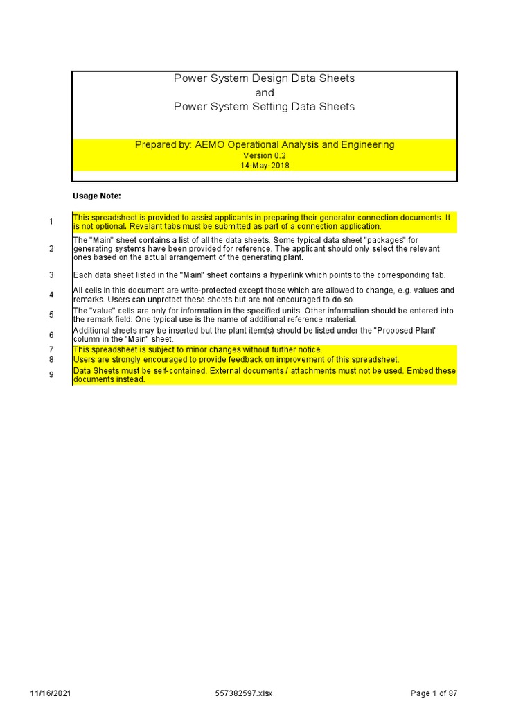 Power System Design & Setting Data Sheets | PDF | Transformer ...