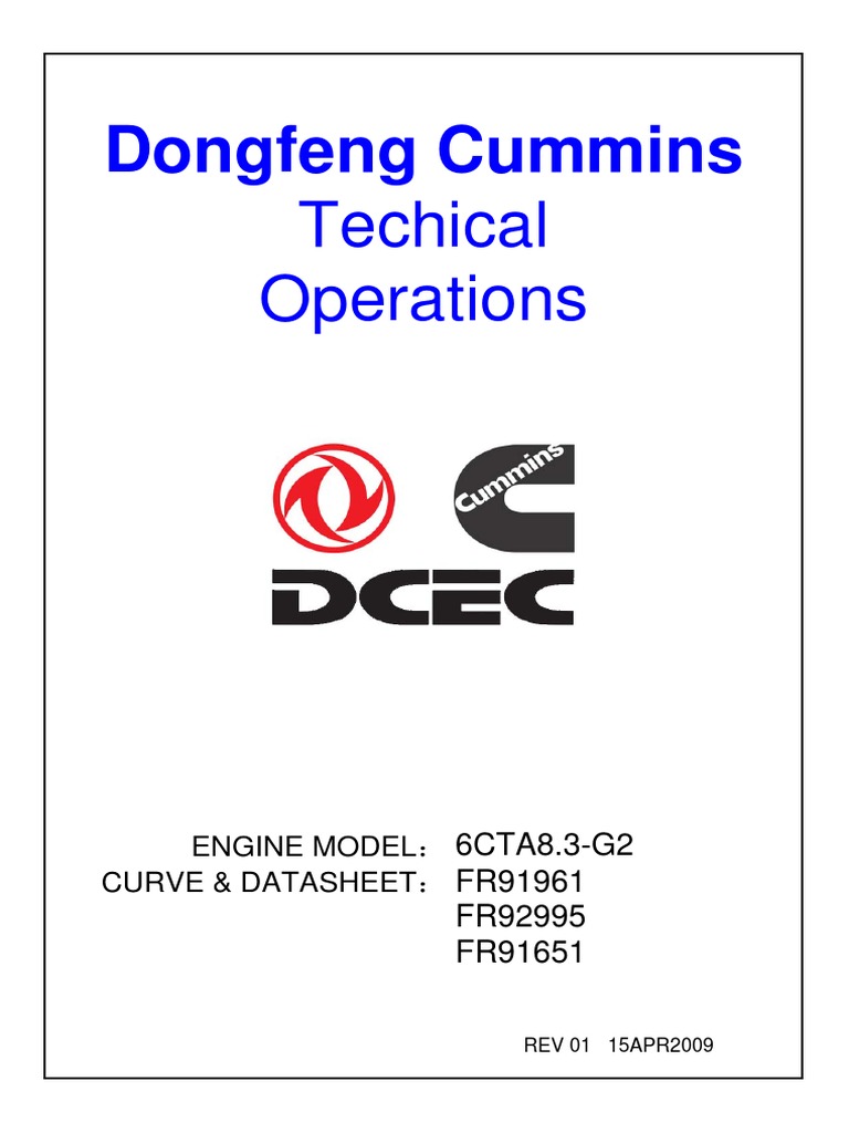 Cummins 6CTA8.3-G2 Engine Datasheet | PDF | Turbocharger | Engines