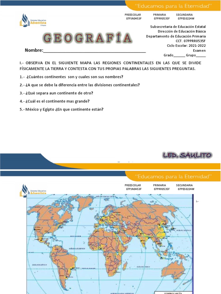 Examen Geografia Noviembre | PDF