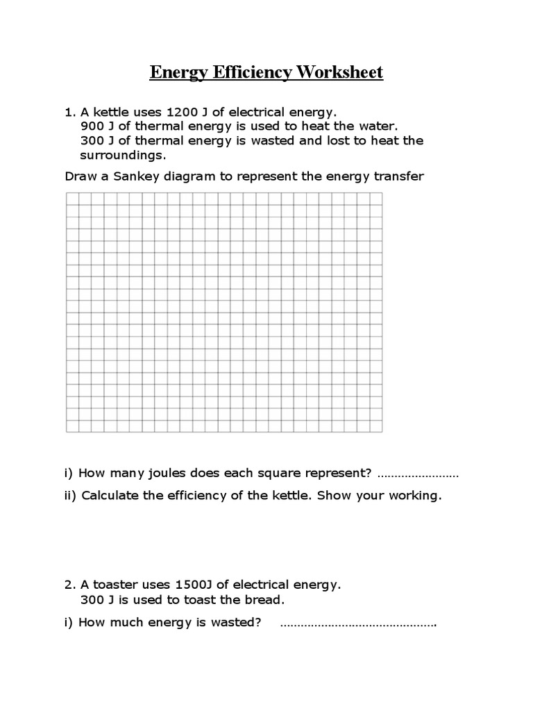 Energy Efficiency Worksheet | PDF