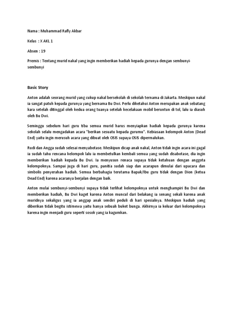 Basic Story - Muhammad Rafly Akbar | PDF | Seni