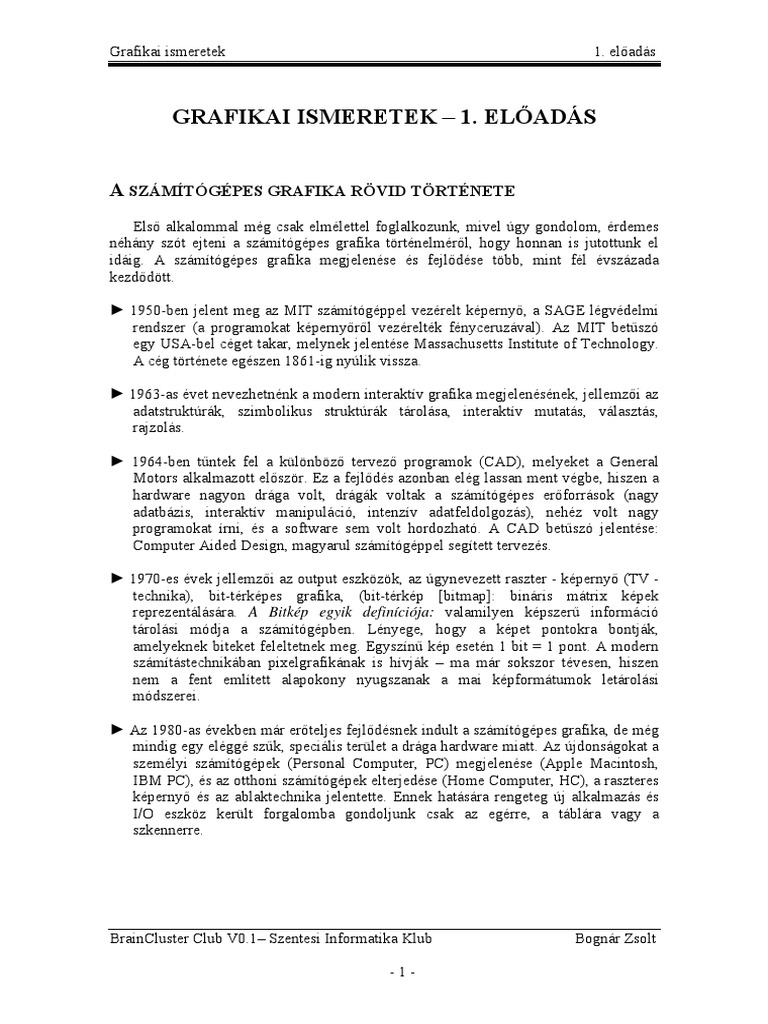 Grafikai Ismeretek 1. | PDF