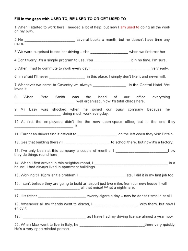 Grammar Practice: Used To vs. Be Used To | PDF