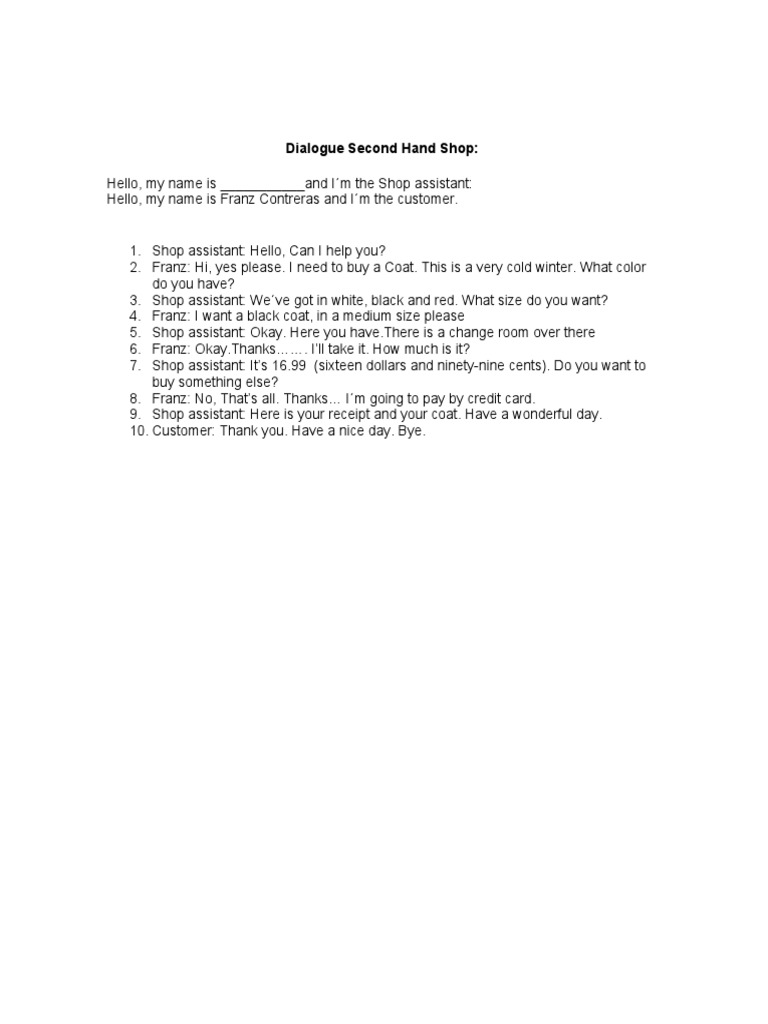 Dialogue Second Hand Shop 2 | PDF | Home & Garden