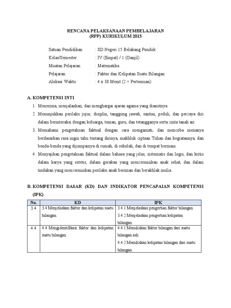 RPP Daring Dengan LKPD | PDF