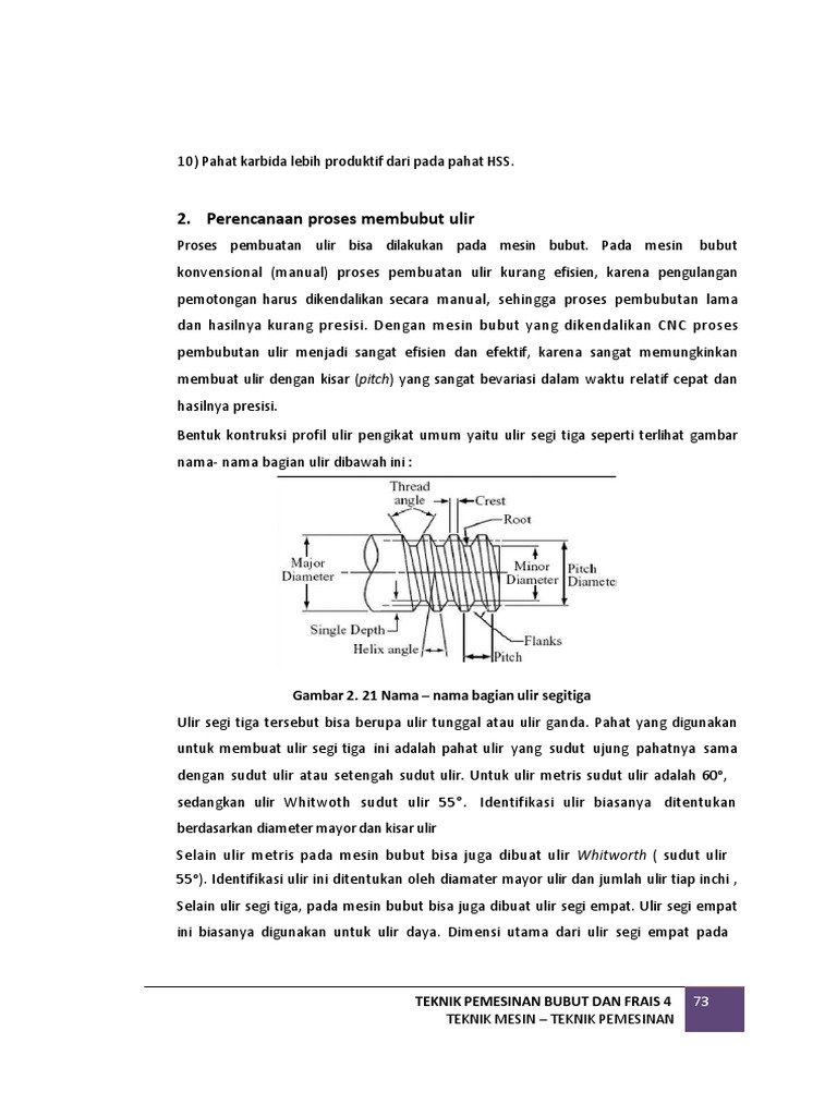 Proses Pembuatan Ulir Segi Empat | PDF