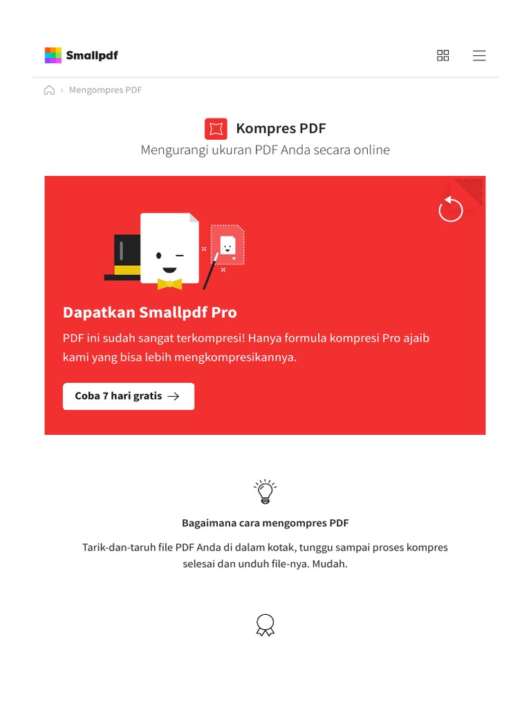 Kompres Pdf Kurangi Ukuran Pdf Anda Secara Online Dan Gratis Pdf