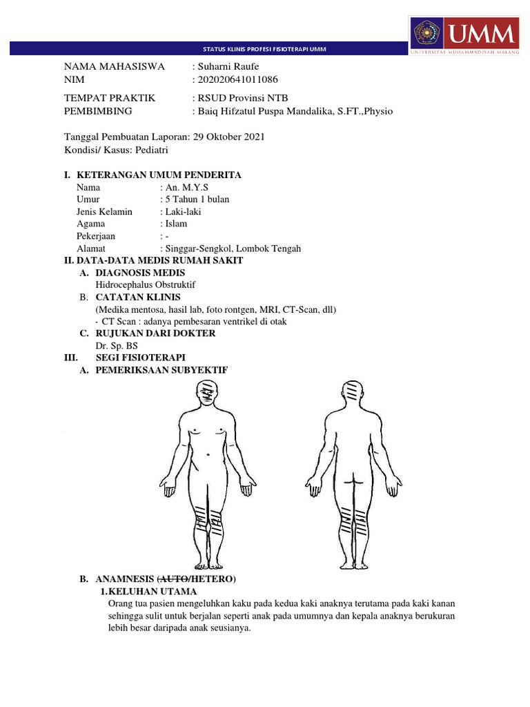 Status Klinis Fisioterapi Pada Kasus CP Spastik E.C Hydrochepalus | PDF