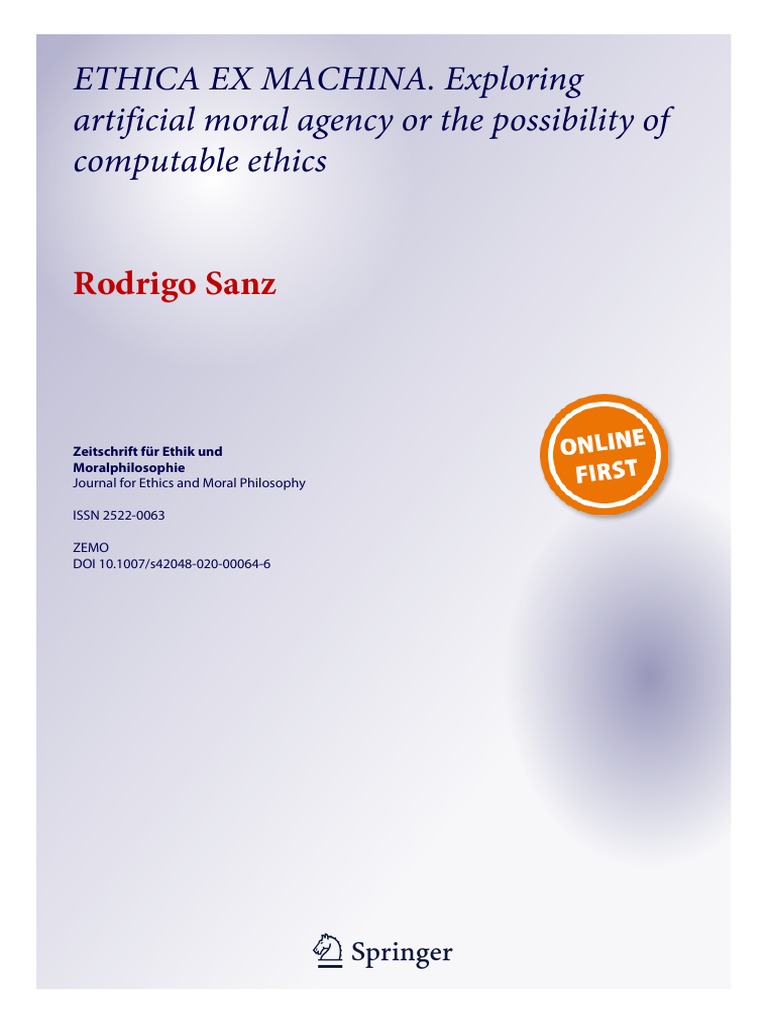 ETHICA EX MACHINA Exploring Artificial | PDF | Free Will | Artificial ...