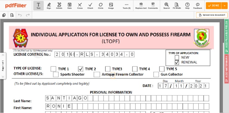 PDFfiller - Ltopf Renewal Form 2021 PDF | PDF
