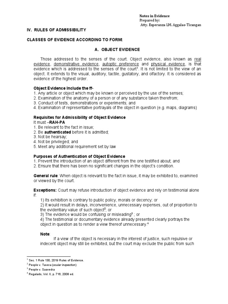 Module 1 Topic 3.1 Rule 130 Object Evidence | PDF | Dna Profiling ...