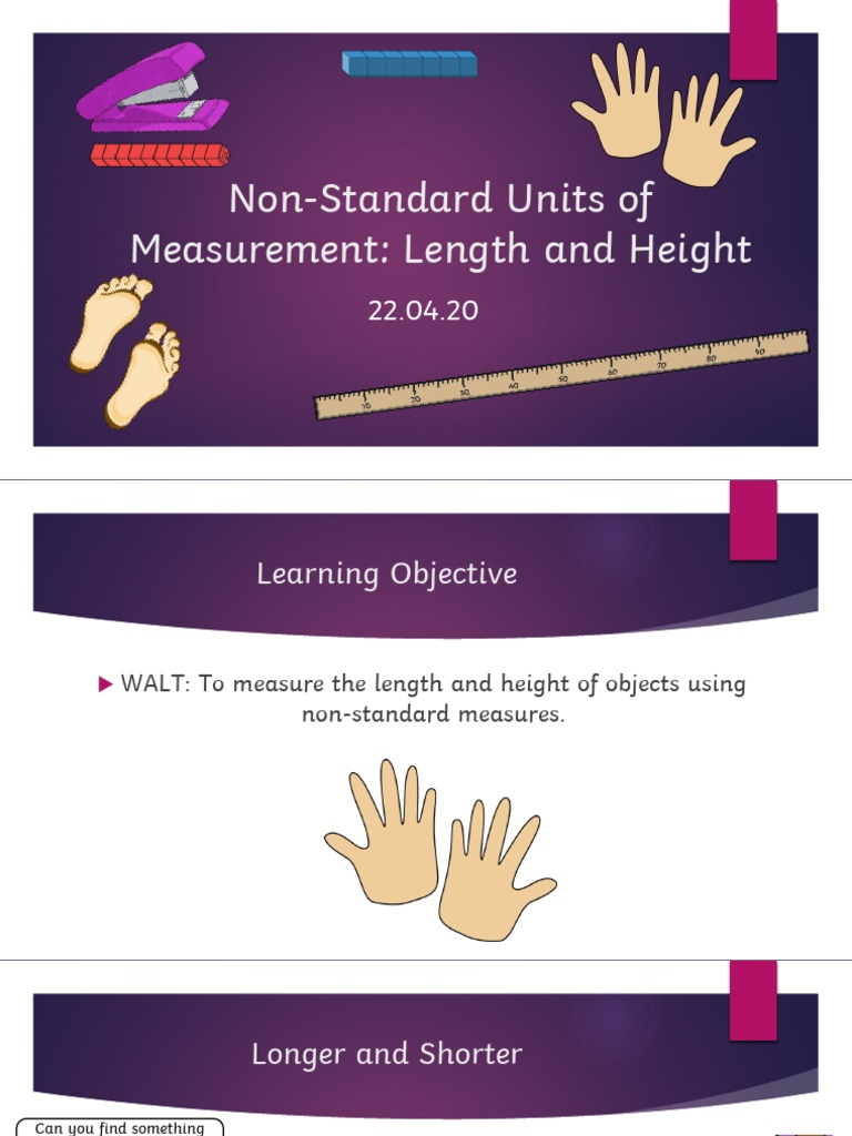 Non-Standard Units of Measurement: Length and Height | PDF | Length